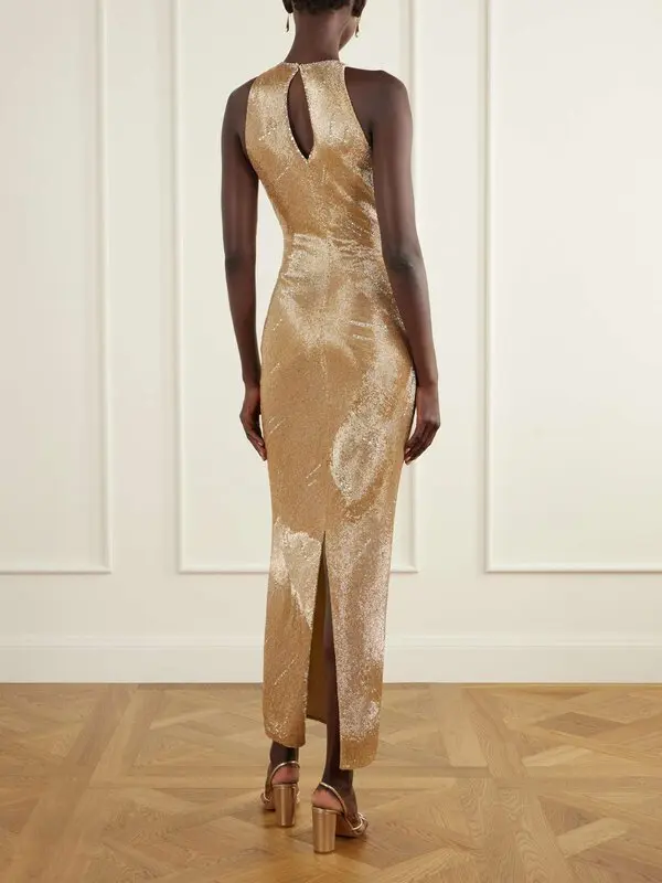 CLIO PEPPIATT Delphine Embellished Stretch-mesh Gown