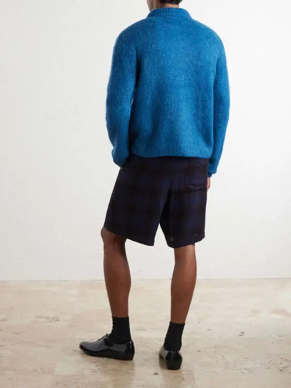 Dries Van Noten Mora Cropped Alpaca-blend Cardigan - Blue