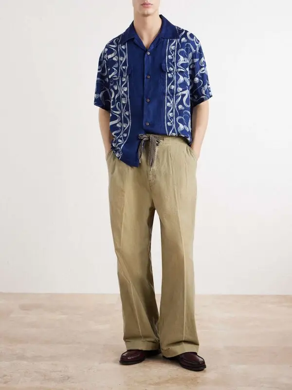 Kapital Easy Straight-leg Cotton-canvas Trousers - Beige