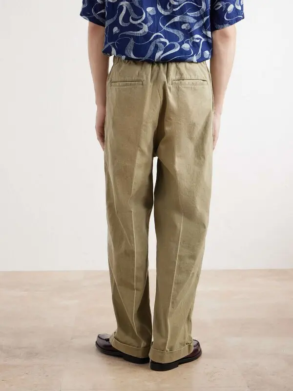 Kapital Easy Straight-leg Cotton-canvas Trousers - Beige