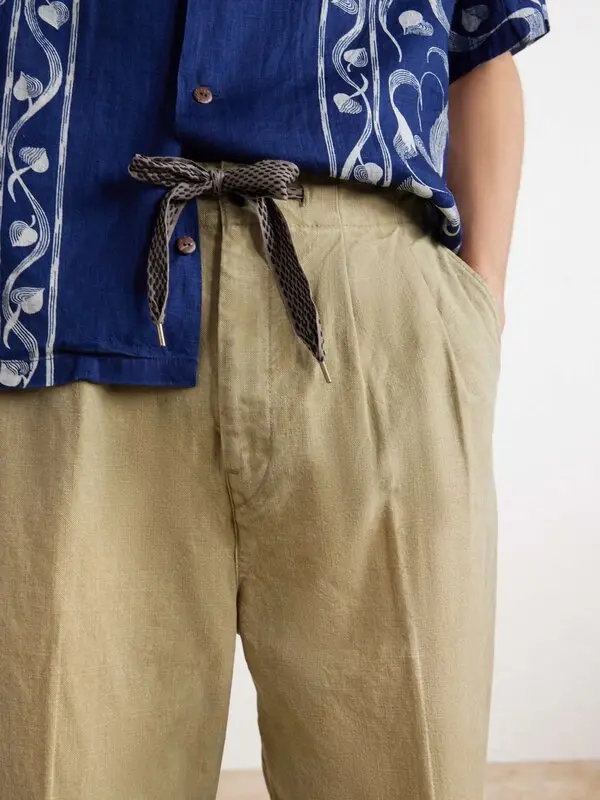 Kapital Easy Straight-leg Cotton-canvas Trousers - Beige