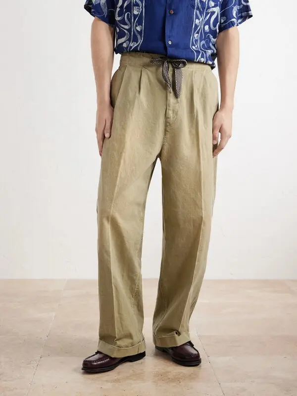 Kapital Easy Straight-leg Cotton-canvas Trousers