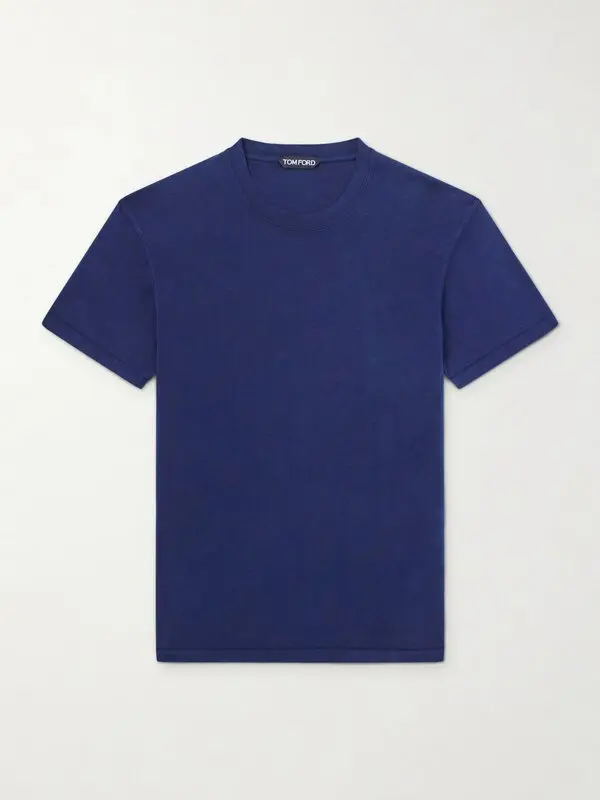 TOM FORD Lyocell And Cotton-blend T-shirt - Blue