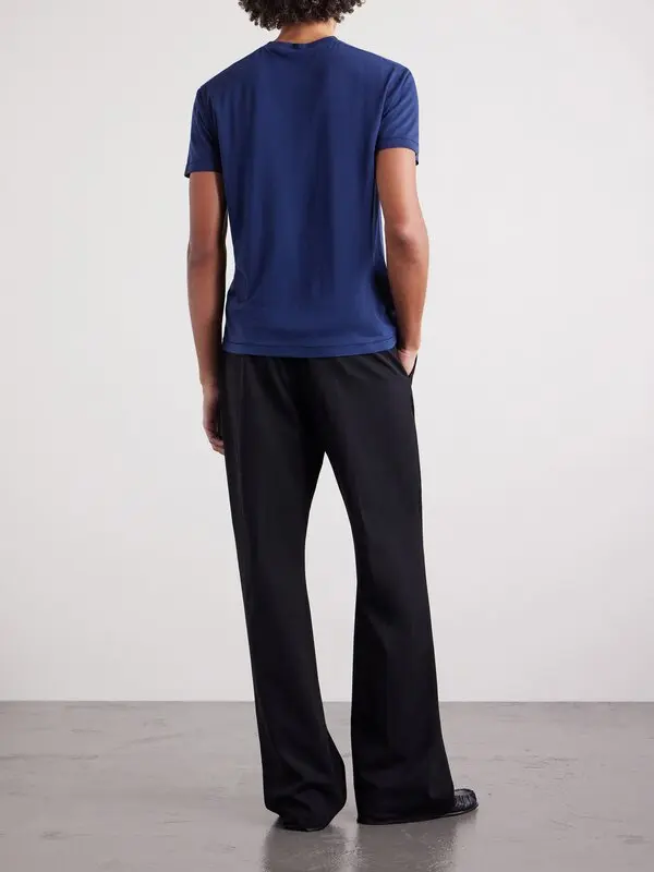 TOM FORD Lyocell And Cotton-blend T-shirt - Blue