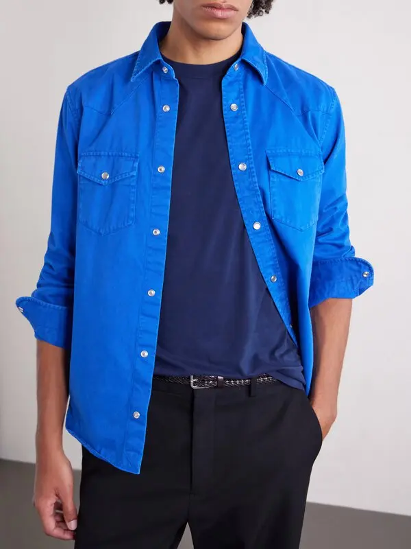 TOM FORD Lyocell And Cotton-blend T-shirt - Blue