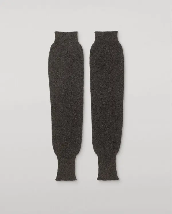 Johnstons Of Elgin Dark Brushed Cashmere-silk Legwarmers