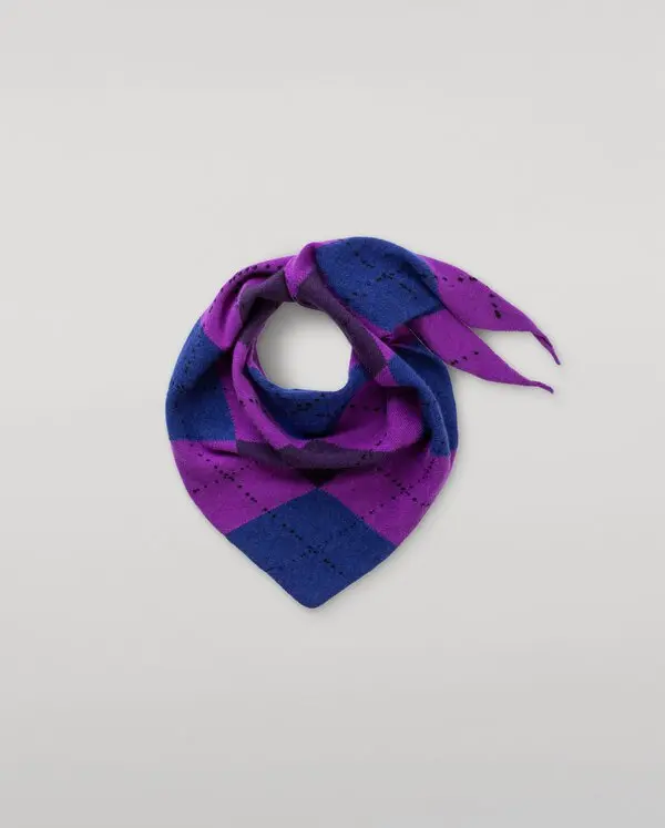 Johnstons Of Elgin Clan Argyle Cashmere Bandana - Purple