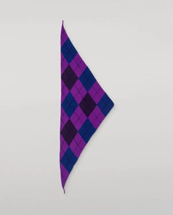 Johnstons Of Elgin Clan Argyle Cashmere Bandana - Purple