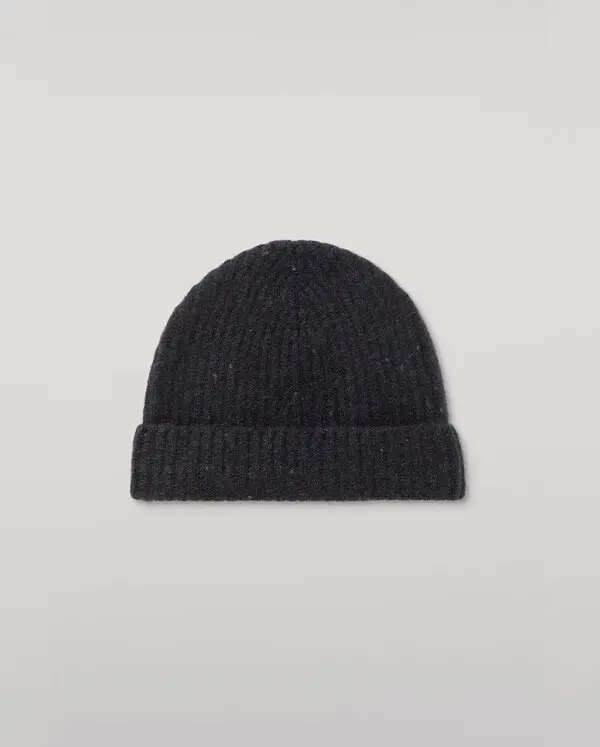 Johnstons Of Elgin Traquair Donegal Cashmere Ribbed Beanie - Blue
