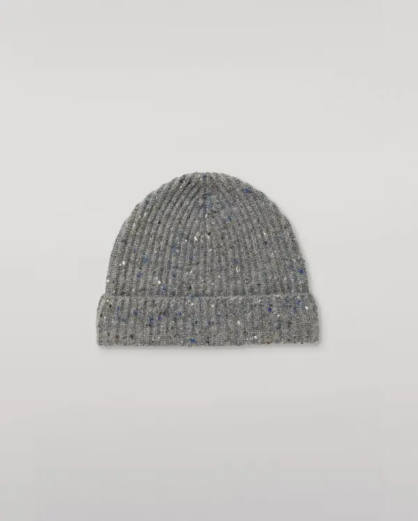 Johnstons Of Elgin Traquair Donegal Cashmere Ribbed Beanie - Grey