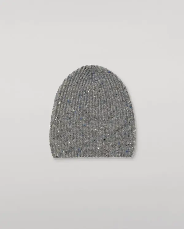 Johnstons Of Elgin Traquair Donegal Cashmere Ribbed Beanie - Grey