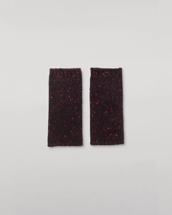 Johnstons Of Elgin Tiree Donegal Cashmere Wristwarmers - Purple