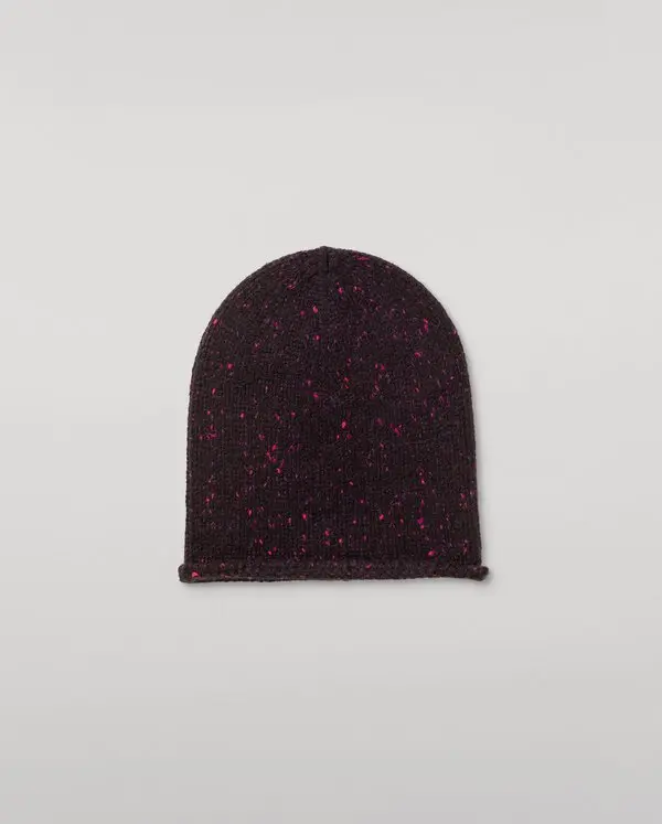 Johnstons Of Elgin Tiree Donegal Cashmere Beanie - Purple
