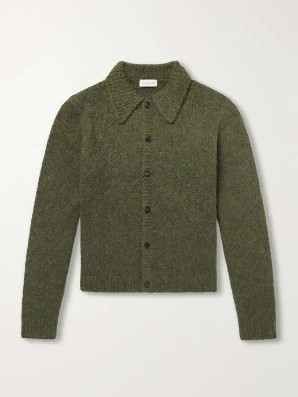 Dries Van Noten Mora Cropped Alpaca-blend Cardigan - Green