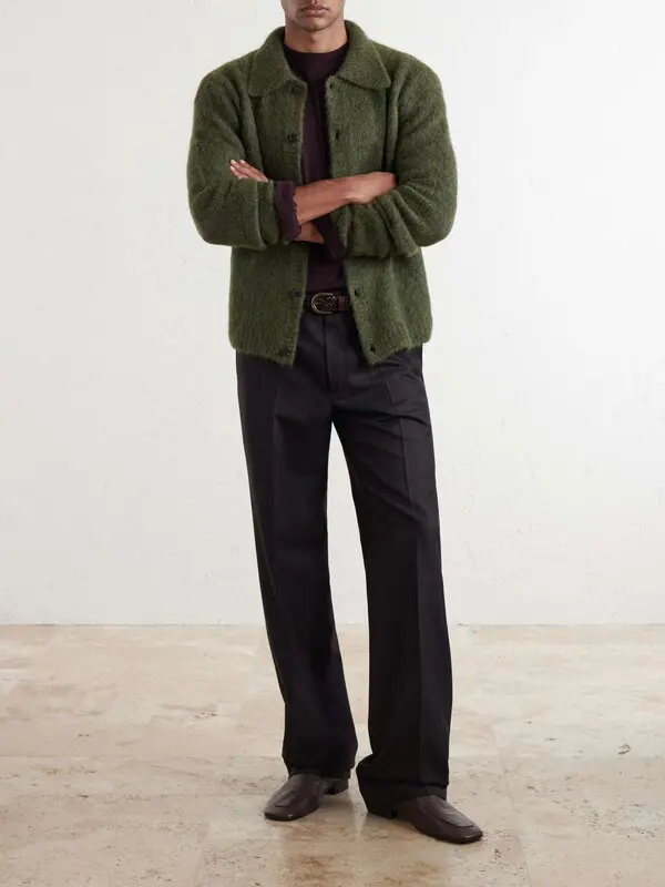 Dries Van Noten Mora Cropped Alpaca-blend Cardigan - Green