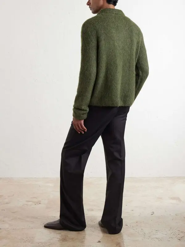 Dries Van Noten Mora Cropped Alpaca-blend Cardigan - Green