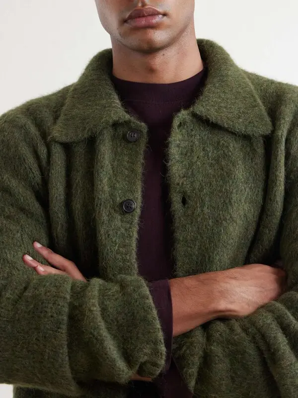 Dries Van Noten Mora Cropped Alpaca-blend Cardigan - Green