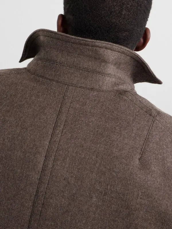 Sacai Melton Wool Blouson Jacket With Plush Trim