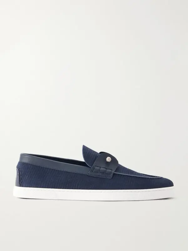 CHRISTIAN LOUBOUTIN Chambeliboat Woven Loafers - Blue