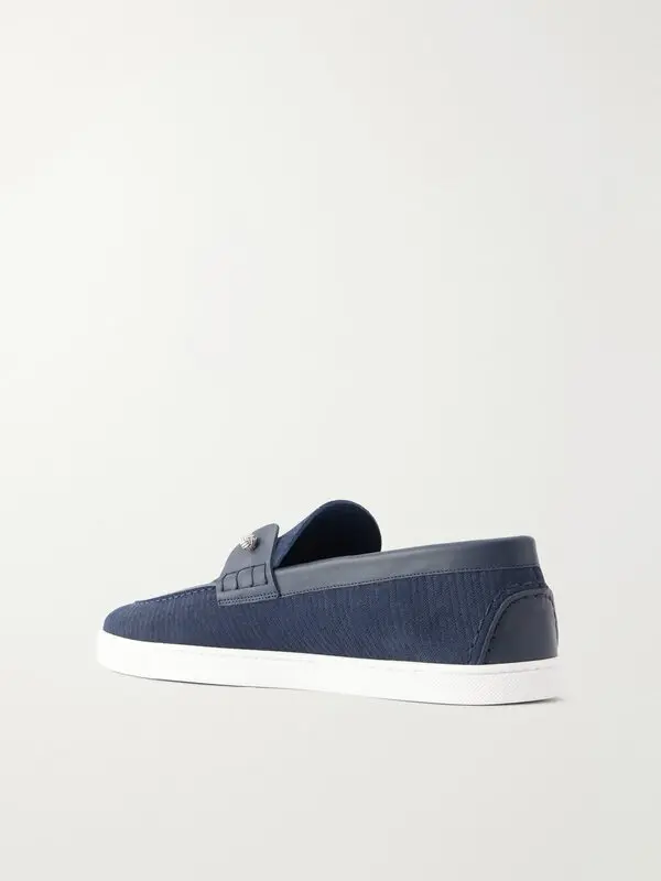 CHRISTIAN LOUBOUTIN Chambeliboat Woven Loafers - Blue