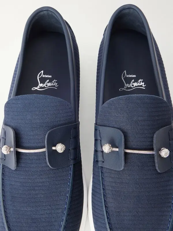 CHRISTIAN LOUBOUTIN Chambeliboat Woven Loafers - Blue