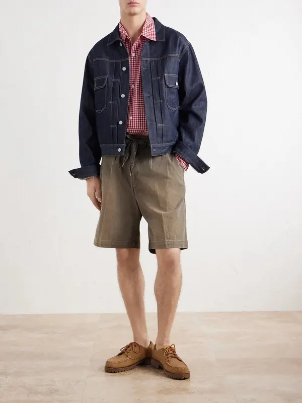 Kapital Easy" Straight-leg Cotton-canvas Shorts