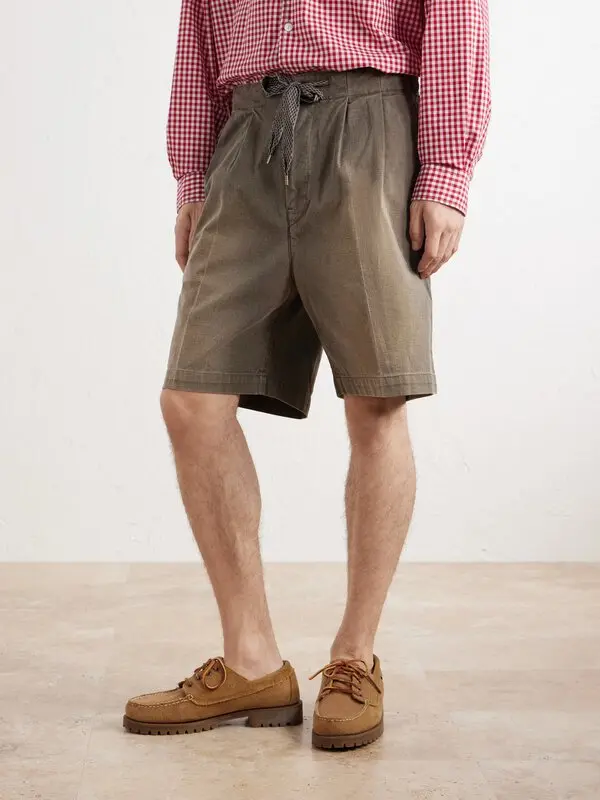 Kapital Easy" Straight-leg Cotton-canvas Shorts