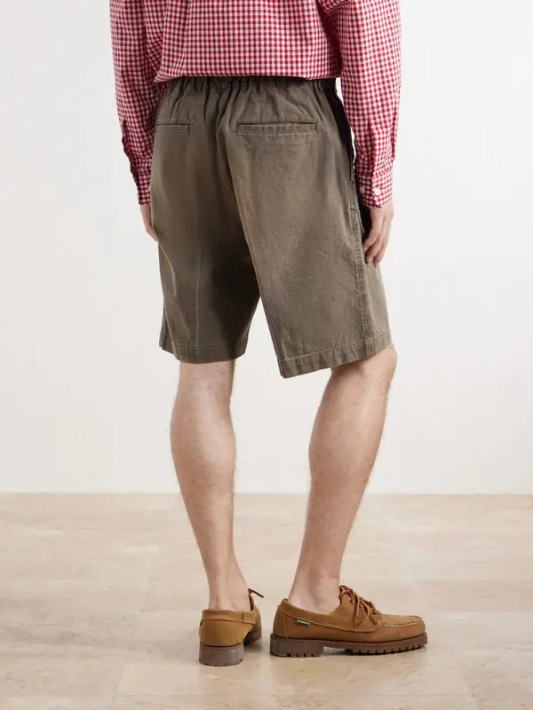 Kapital Easy" Straight-leg Cotton-canvas Shorts