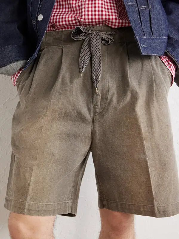 Kapital Easy" Straight-leg Cotton-canvas Shorts