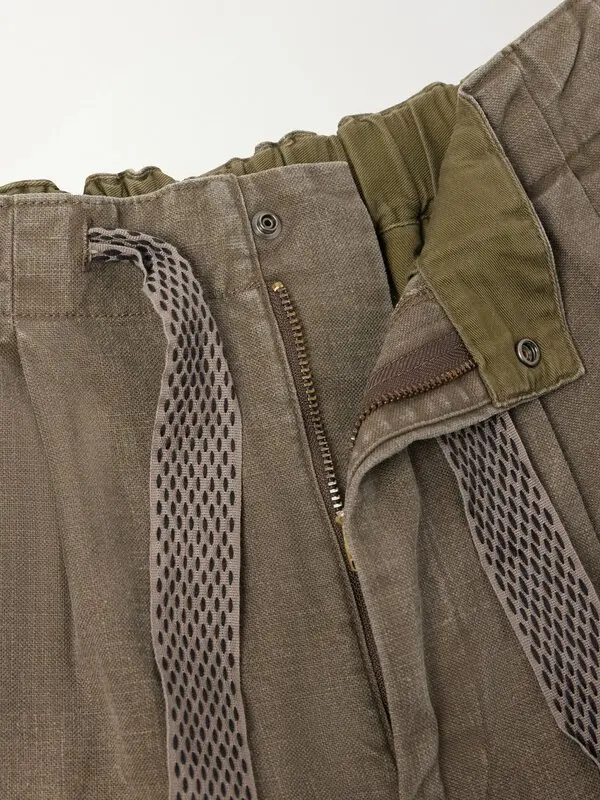Kapital Easy" Straight-leg Cotton-canvas Shorts
