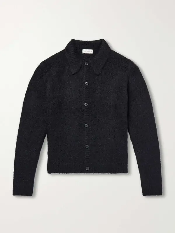 Dries Van Noten Mora Cropped Alpaca-blend Cardigan - Black
