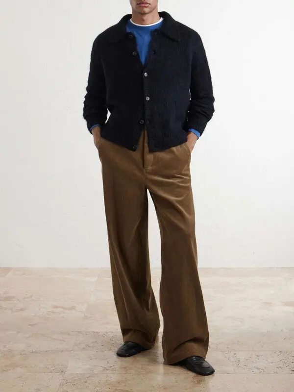 Dries Van Noten Mora Cropped Alpaca-blend Cardigan - Black