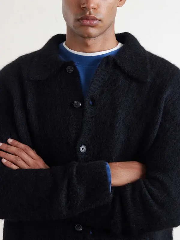 Dries Van Noten Mora Cropped Alpaca-blend Cardigan - Black