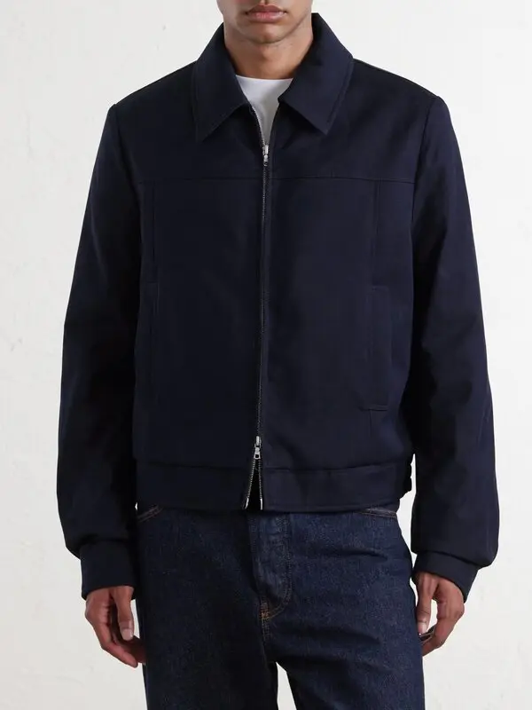 Dries Van Noten Padded Cotton And Wool-blend Blouson Jacket - Blue