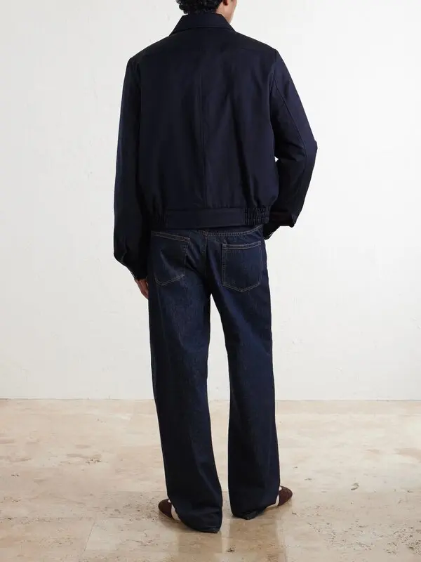 Dries Van Noten Padded Cotton And Wool-blend Blouson Jacket - Blue