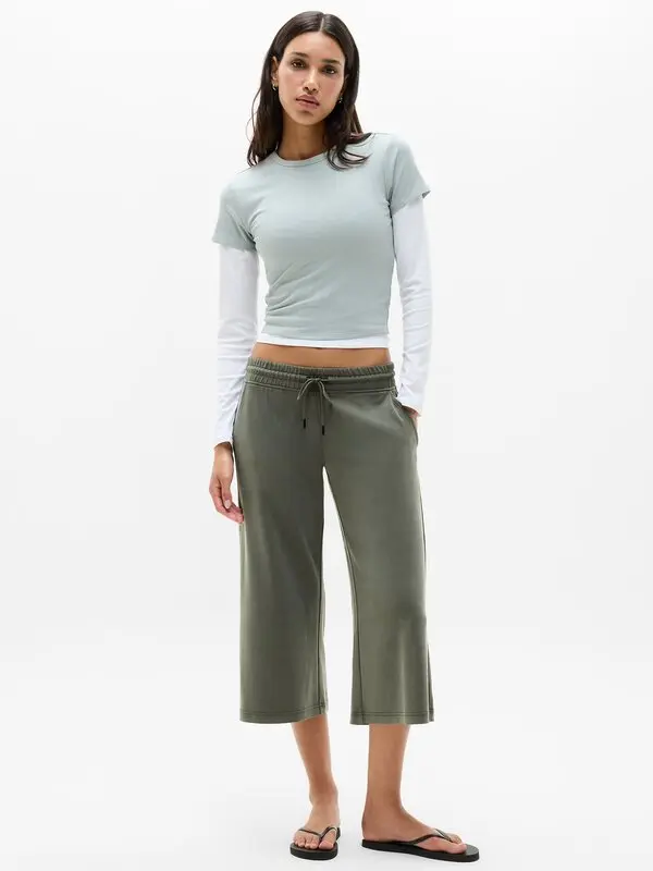 Athleta Seasoft Wide Crop Pant - Jungle