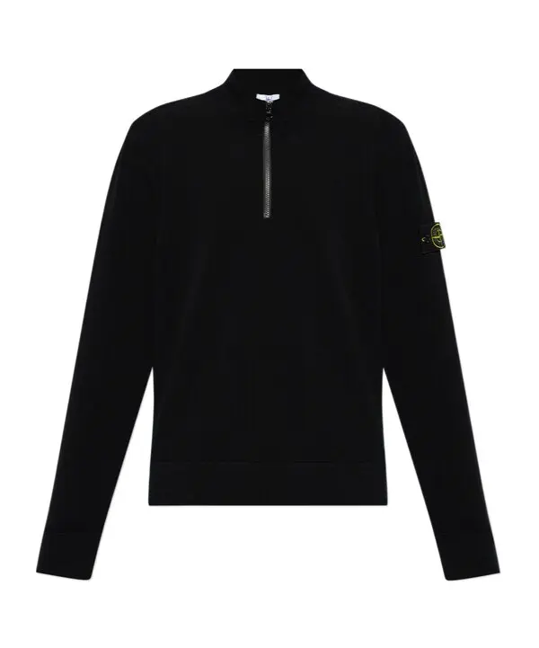 Stone Island Logo Patch Half-zipped Jumper