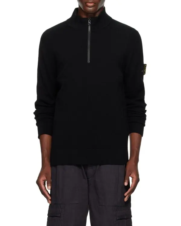 Stone Island Logo Patch Half-zipped Jumper