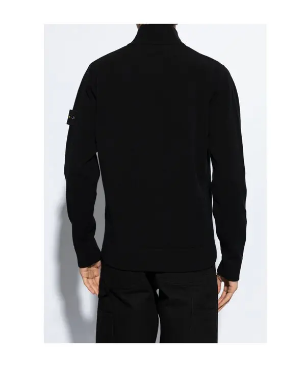 Stone Island Logo Patch Half-zipped Jumper
