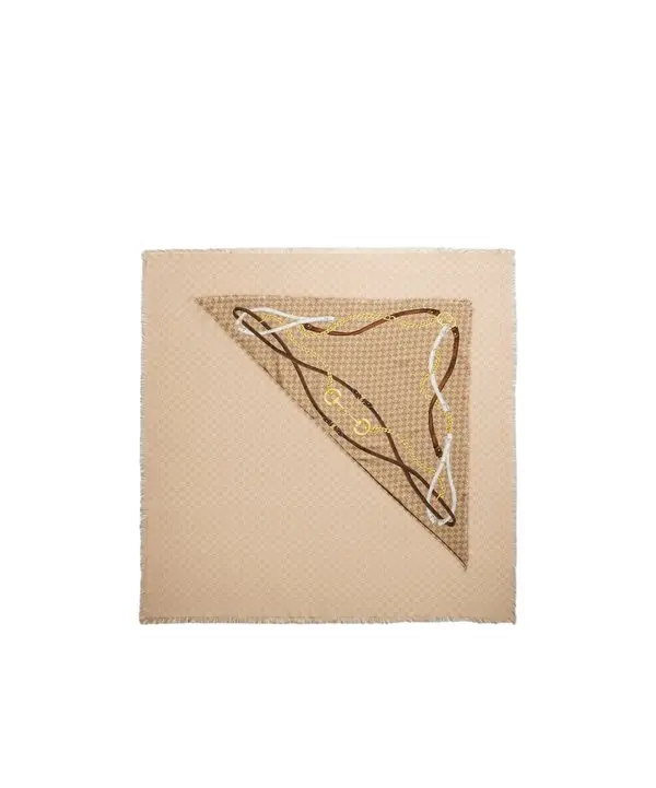 Gucci Gg Wool Silk Jacquard Cape - Beige