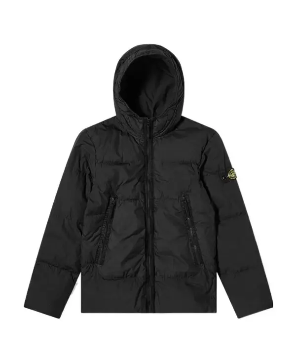 Stone Island Teen Logo-patch Hooded Jacket