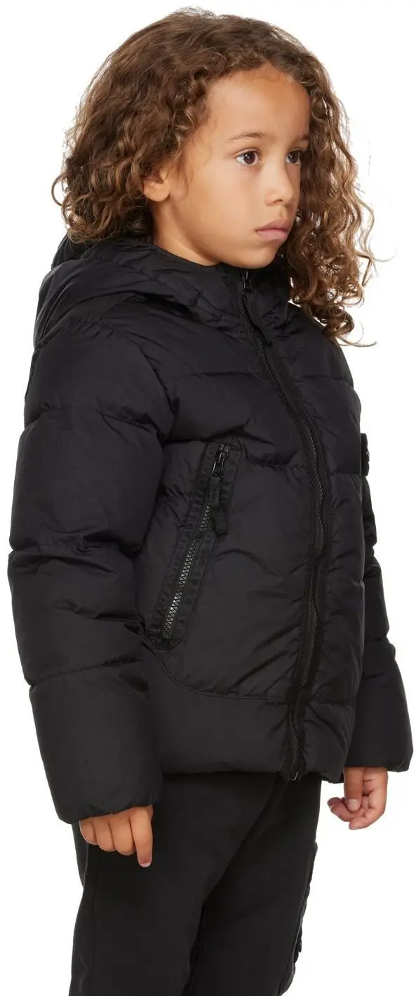 Stone Island Teen Logo-patch Hooded Jacket