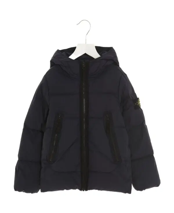 Stone Island Teen Logo-patch Feather-down Jacket