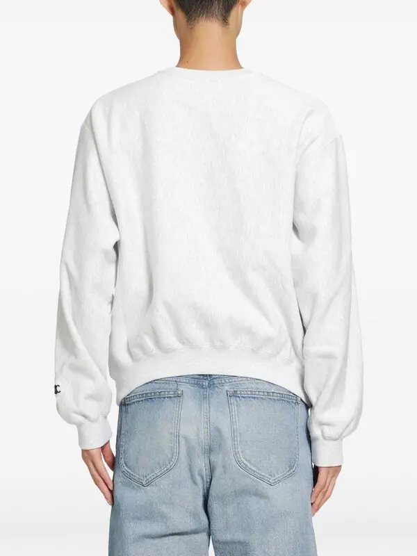 Celine Sweatshirt In Cotton Fleece - Light Gray/black