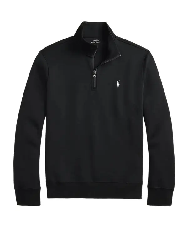 Polo Ralph Lauren Logo Embroidered Half-zip Sweatshirt - Black