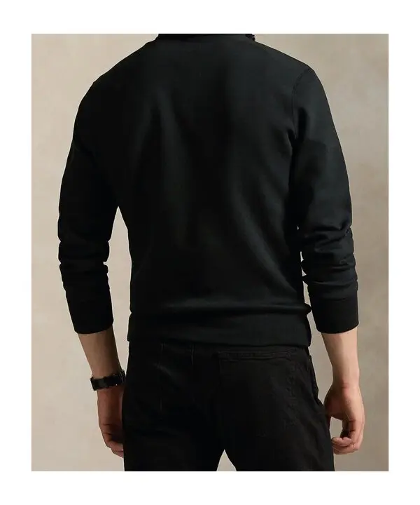 Polo Ralph Lauren Logo Embroidered Half-zip Sweatshirt - Black