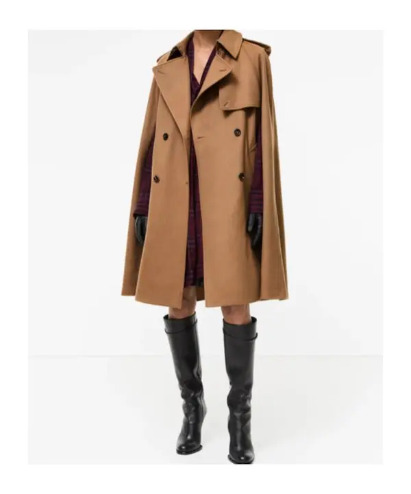 Burberry Cashmere Belmont Trench Cape - Camel Brown