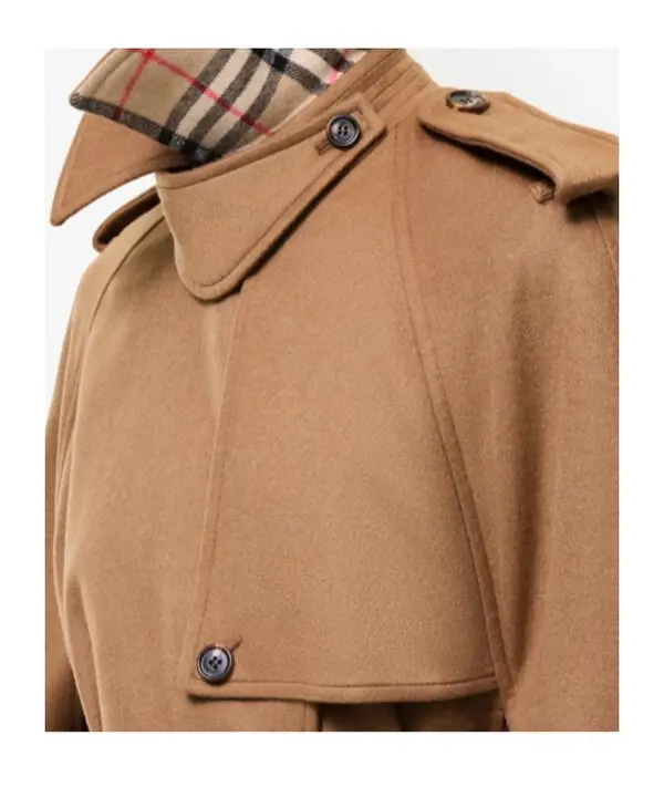 Burberry Cashmere Belmont Trench Cape - Camel Brown