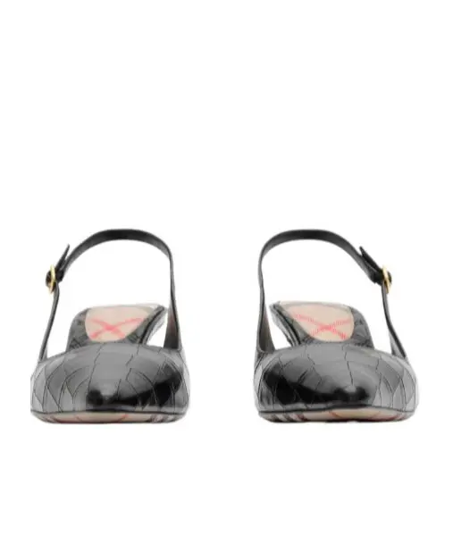 Burberry Crocodile-effect Leather Dame Slingback Pumps