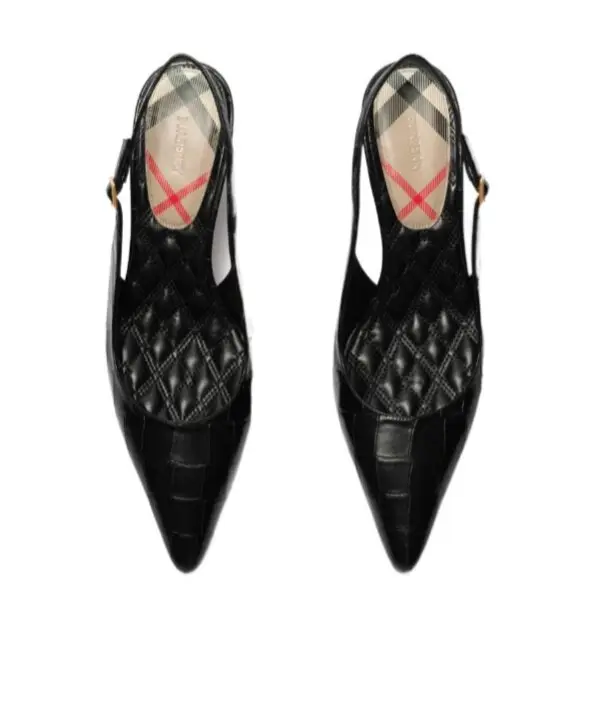 Burberry Crocodile-effect Leather Dame Slingback Pumps
